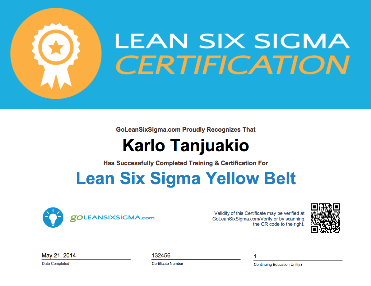 Lean Six Sigma Certification – Yellow Belt - Lean Six Sigma ... Lean Six Sigma Certification – Yellow Belt - Lean Six Sigma ...